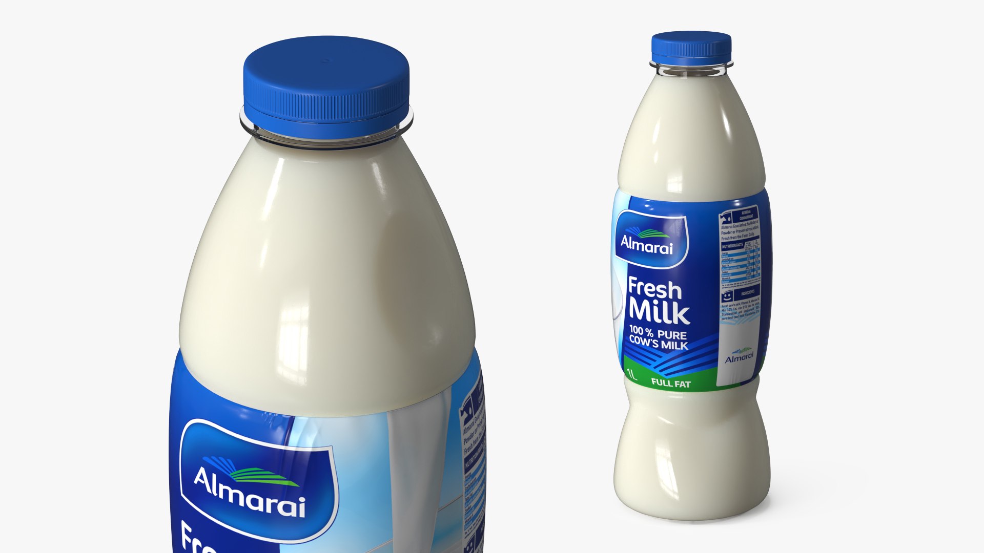 Almarai Full Fat Fresh Cow Milk Bottle 1L 3D - TurboSquid 2519280