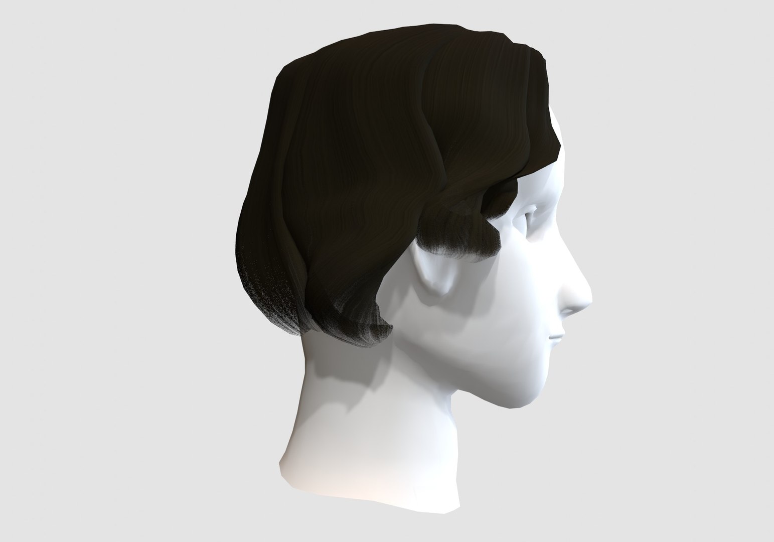 Wavy Cartoon Hairstyle Model - TurboSquid 1922885