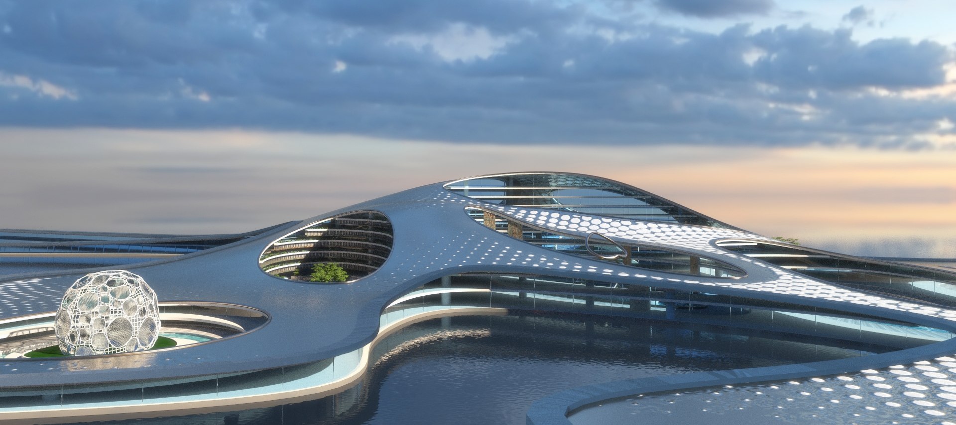 3D multifunctional building - TurboSquid 1342210