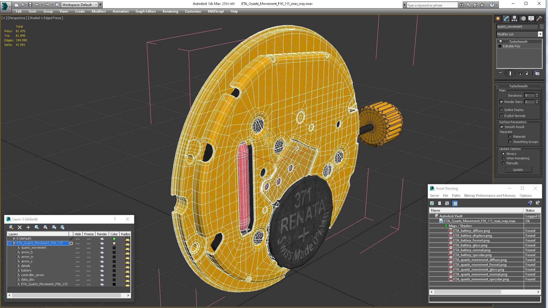 3D ETA Quartz Movement F06 115 model - TurboSquid 2154686