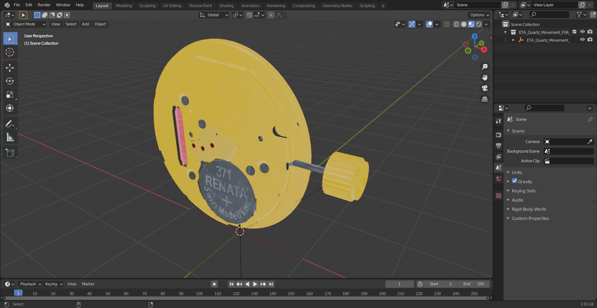 3D ETA Quartz Movement F06 115 model - TurboSquid 2154686