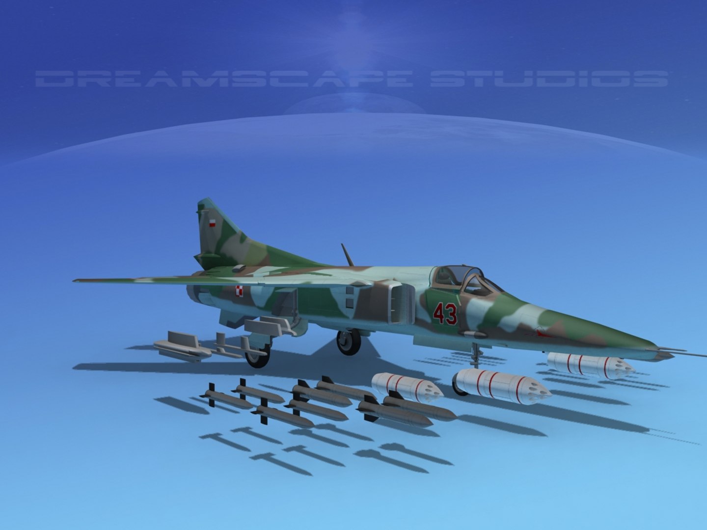 3d Mig-27 Weapons Aircraft Model