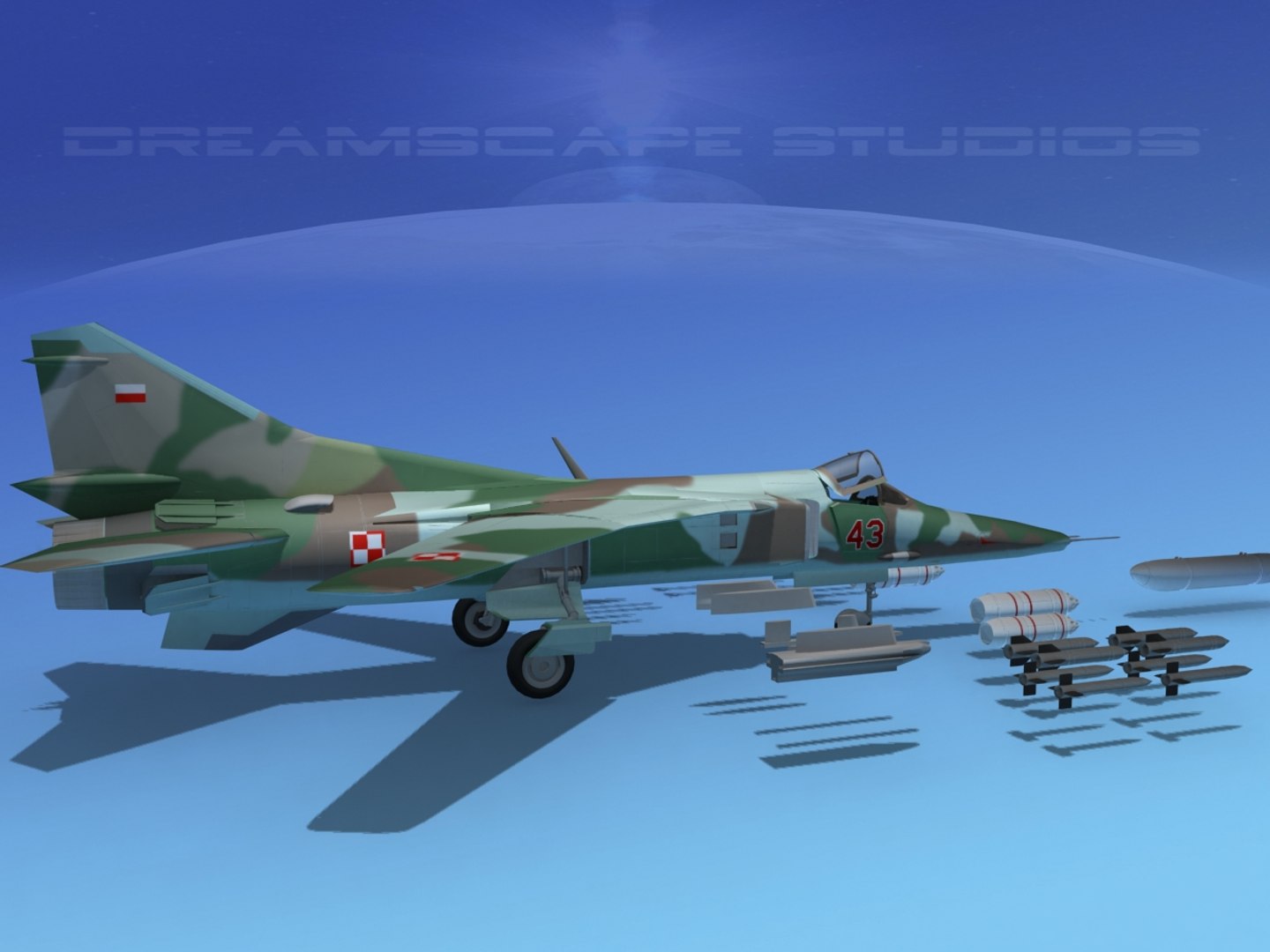3d Mig-27 Weapons Aircraft Model