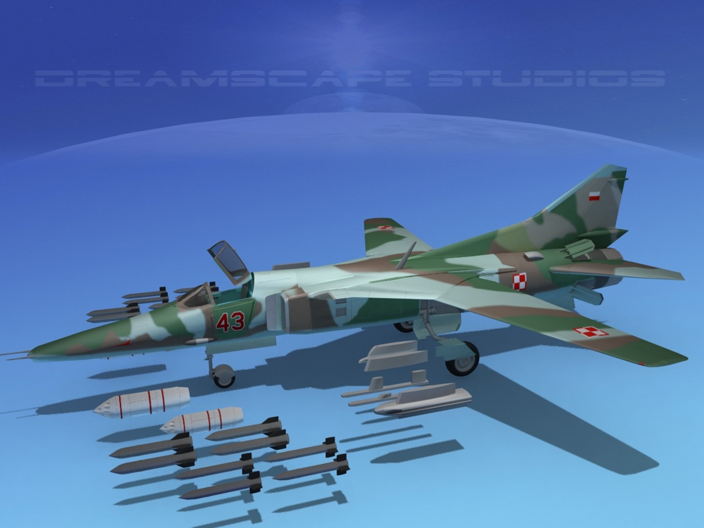 3d Mig-27 Weapons Aircraft Model