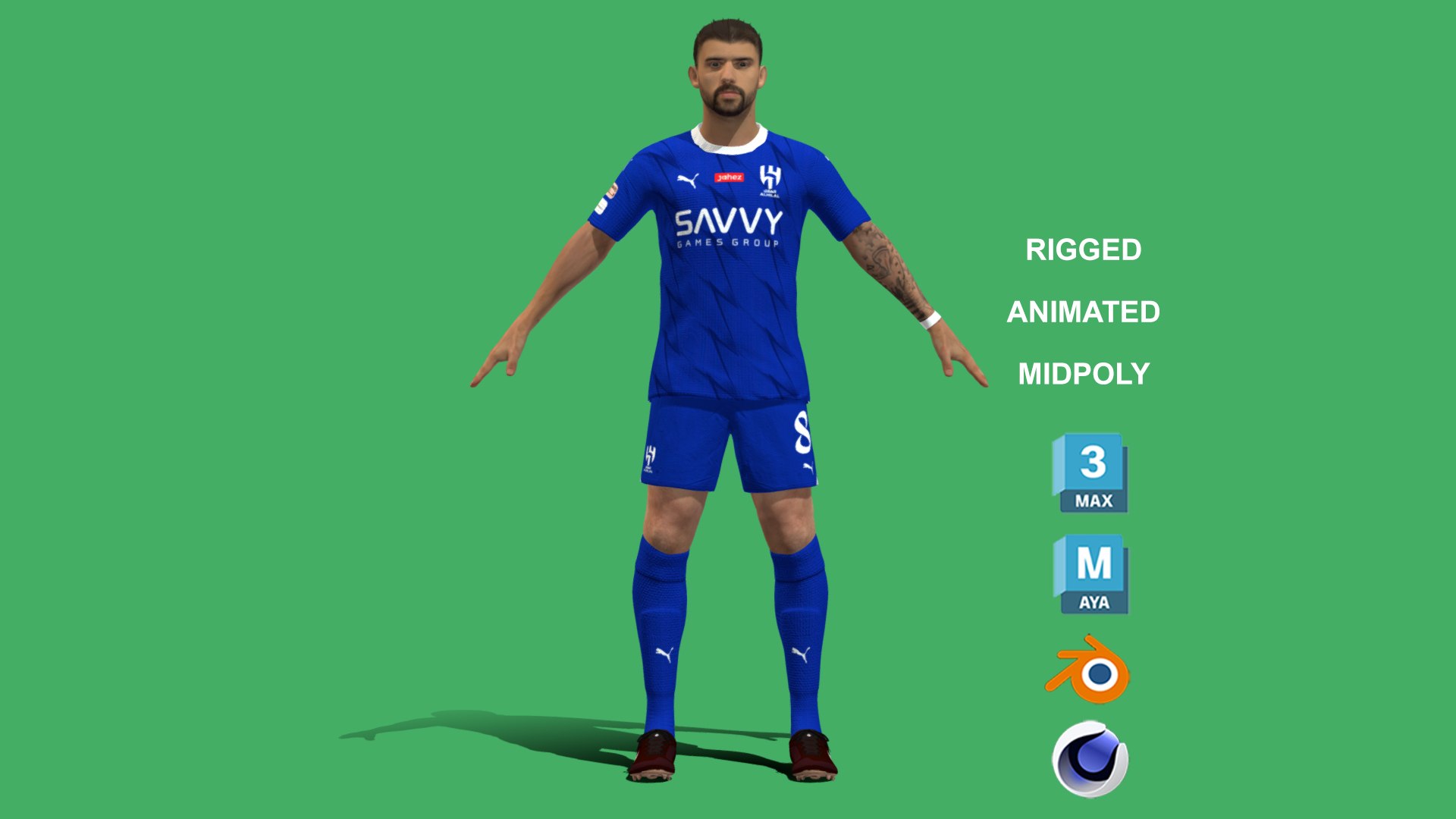 3D Rigged Ruben Neves Al-Hilal 2024 3D Model - TurboSquid 2117531