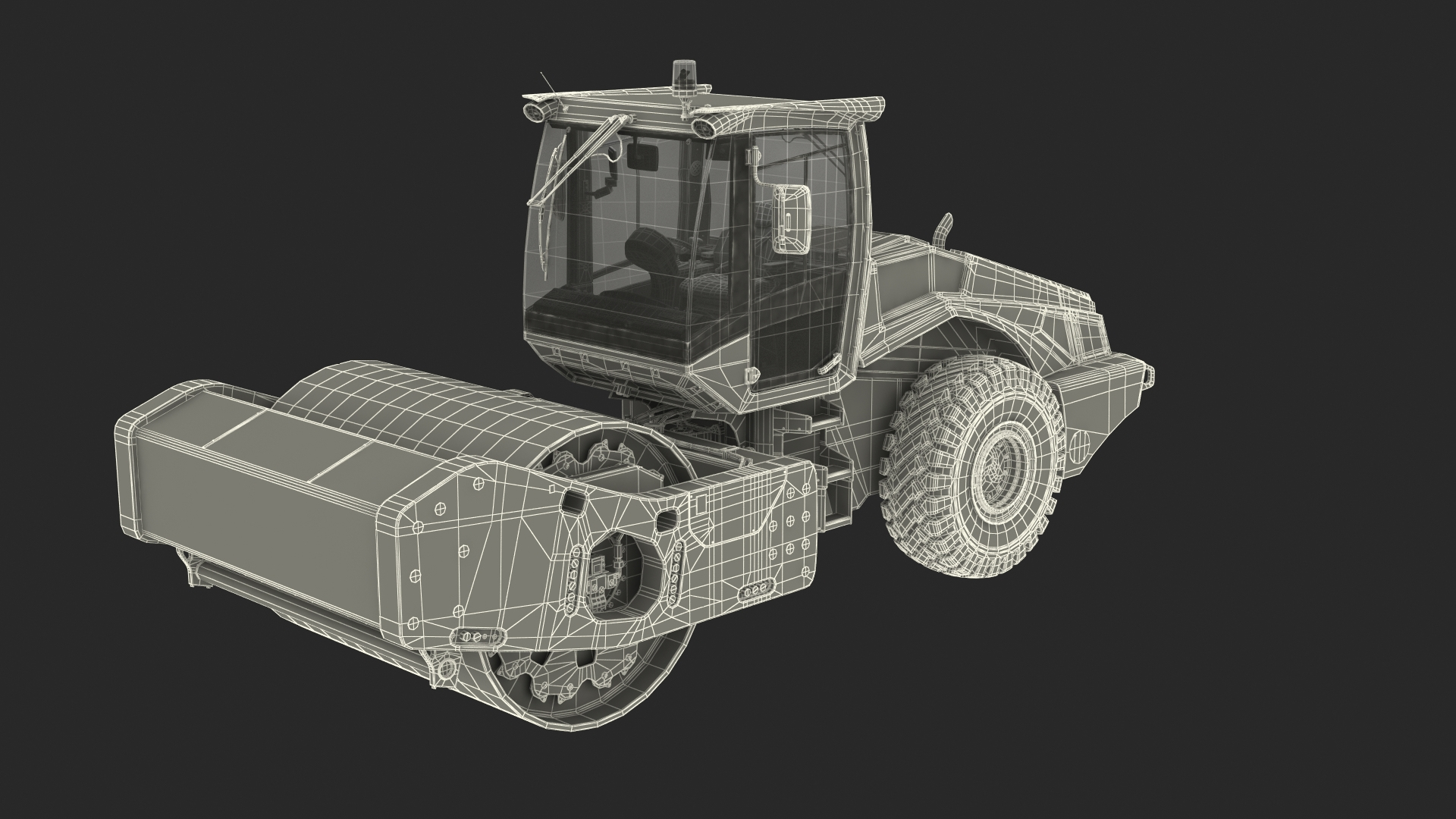 Heavy Duty Single Drum Compactor Dirty Rigged For Cinema 4D Model ...