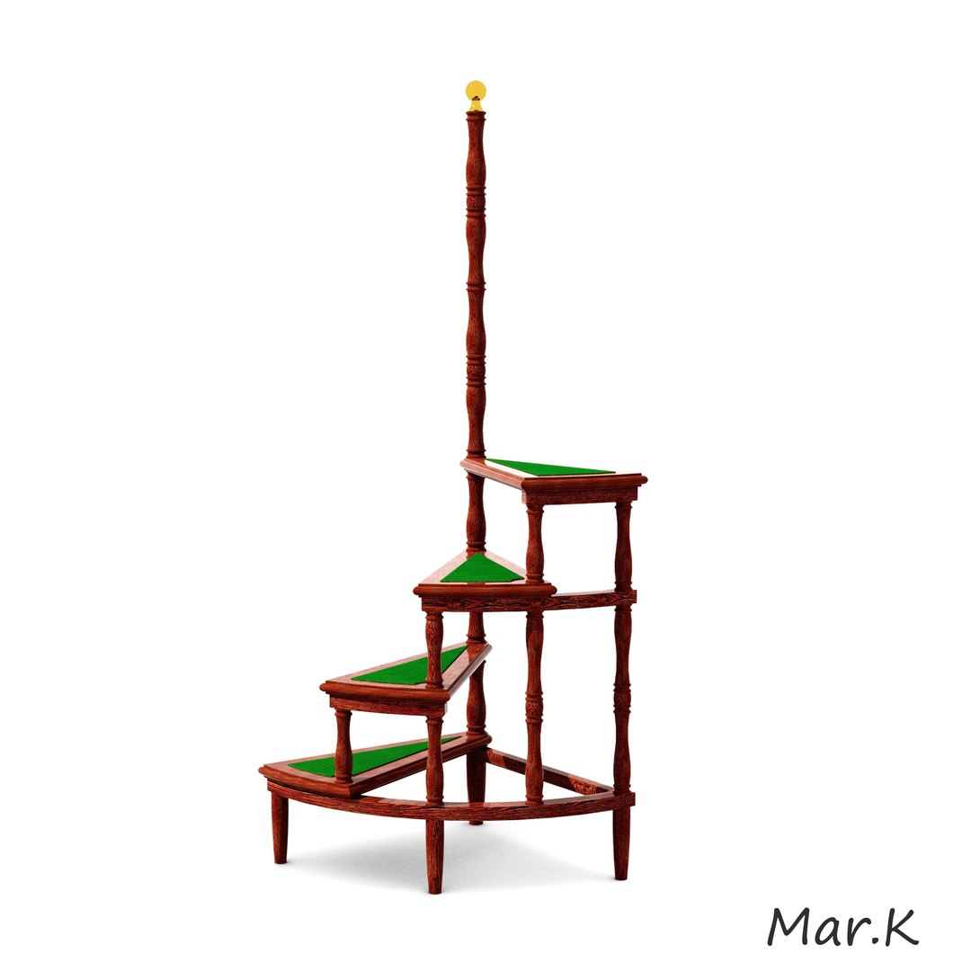 Library Steps 3d Model