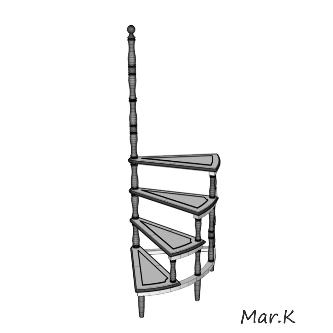 Library Steps 3d Model