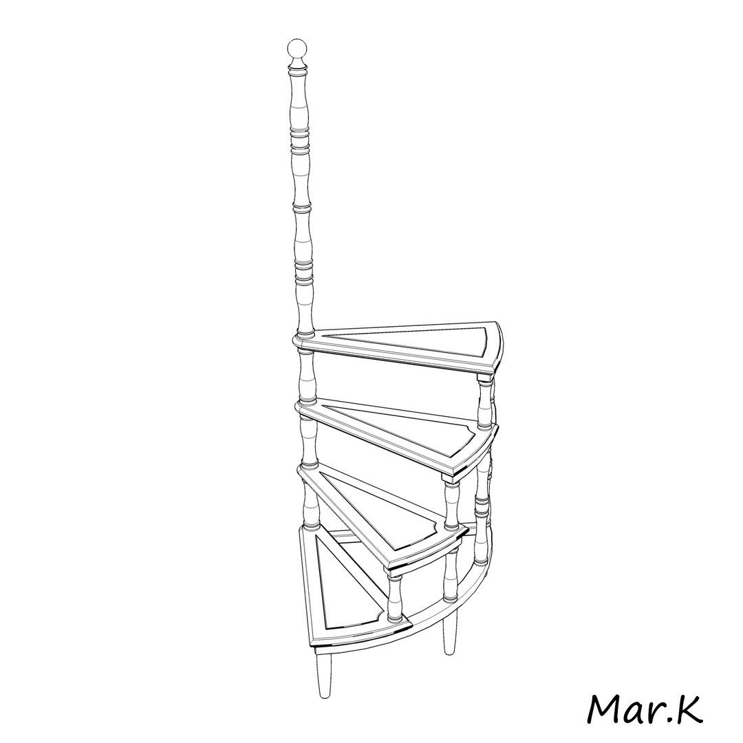 Library Steps 3d Model