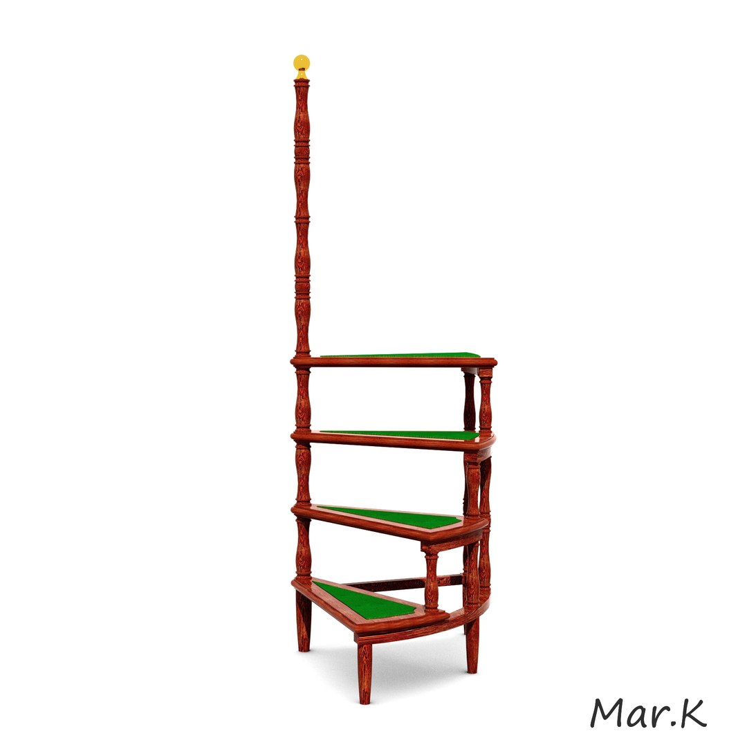 Library Steps 3d Model