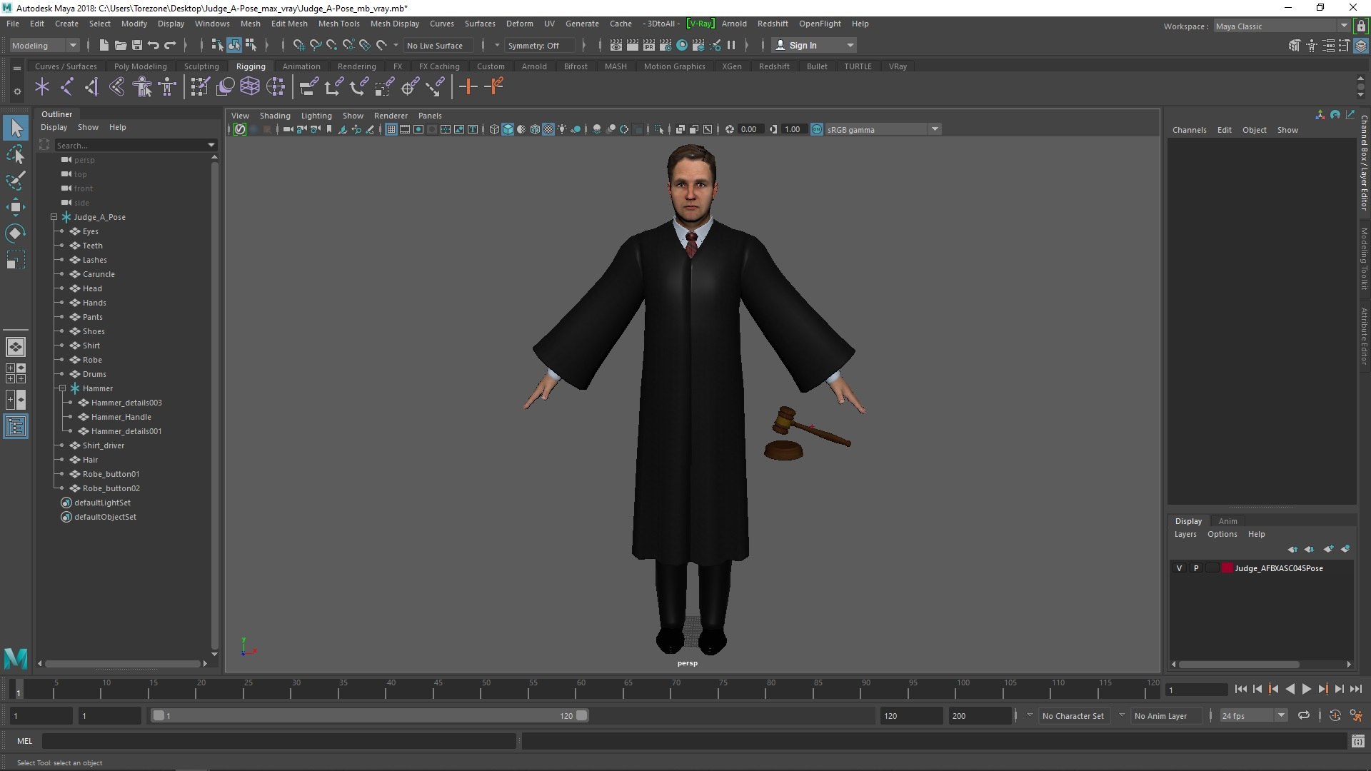 Judge A-Pose 3D - TurboSquid 2339126