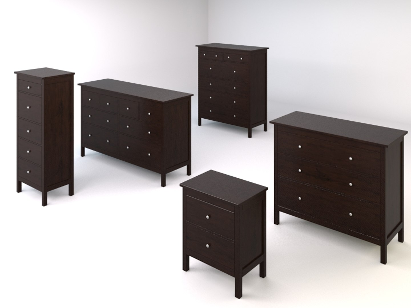 Hemnes Bedroom Drawers Chests 3d Model