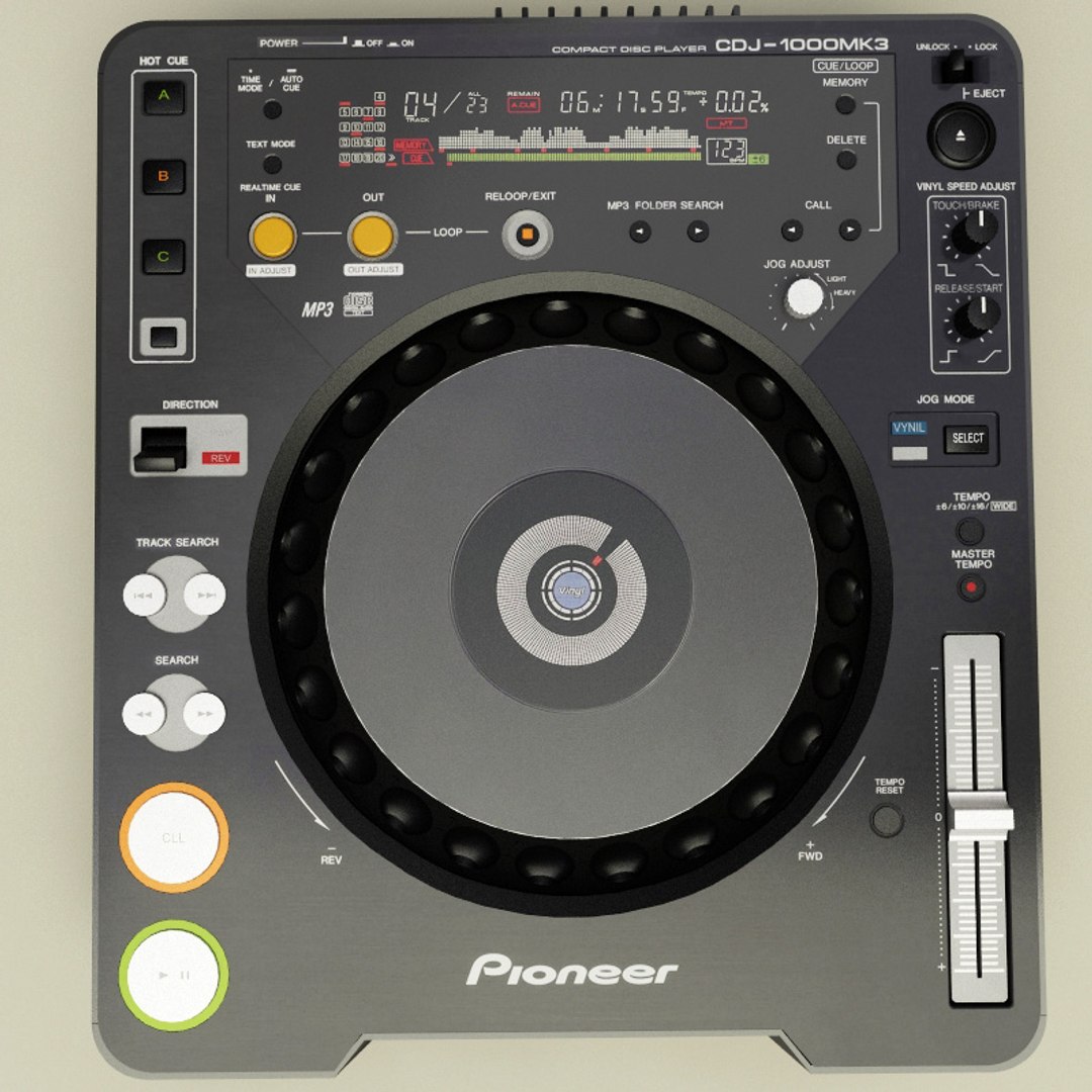 turntables set dj 3d c4d