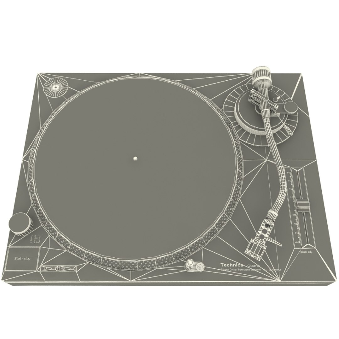 turntables set dj 3d c4d