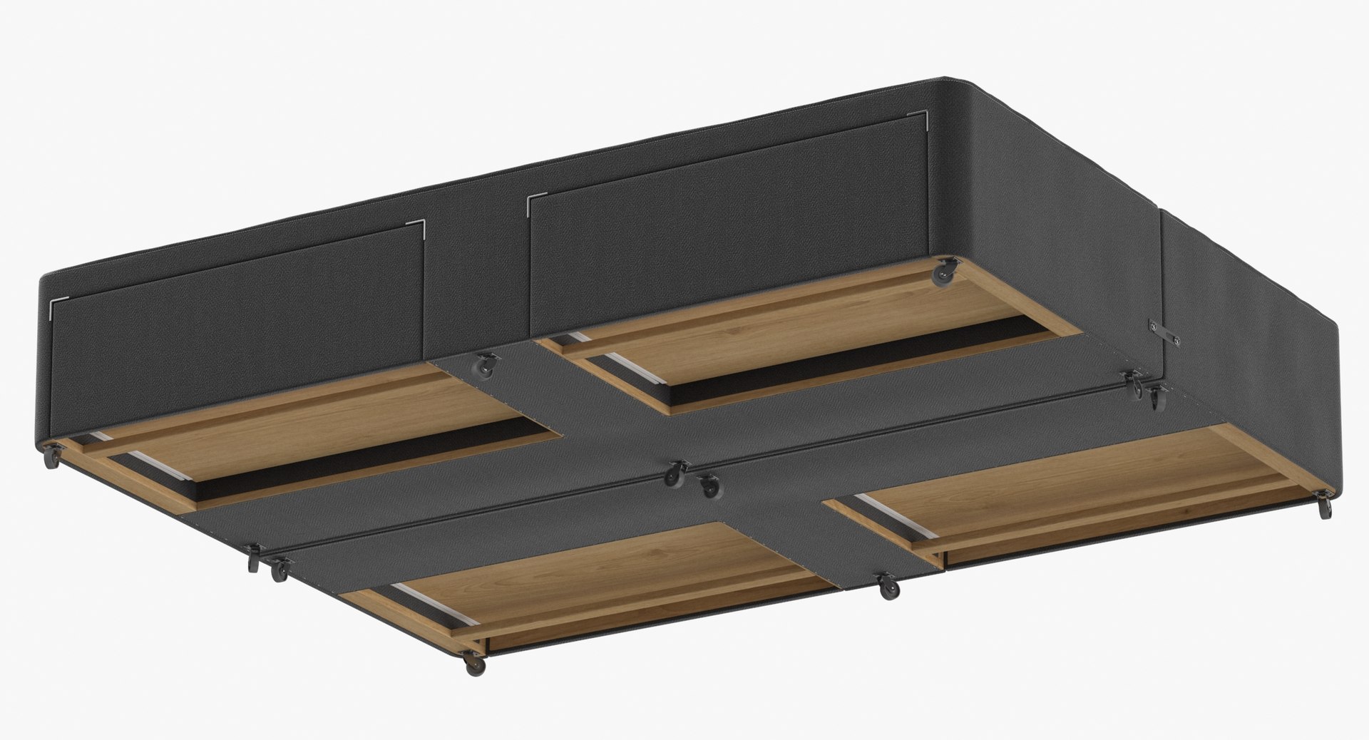 3D bed base 03 charcoal model - TurboSquid 1449304