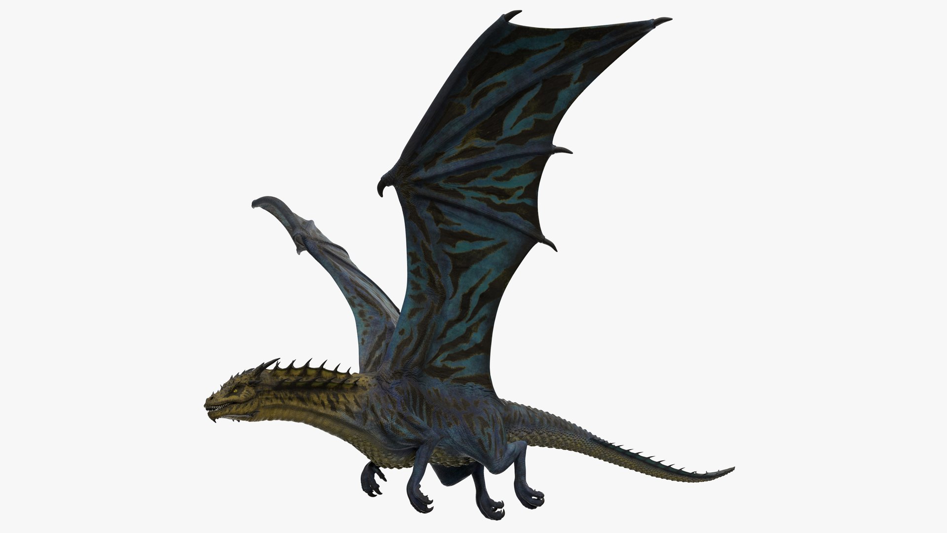 3D Rigged Blue Dragon Animation Model - TurboSquid 1597676
