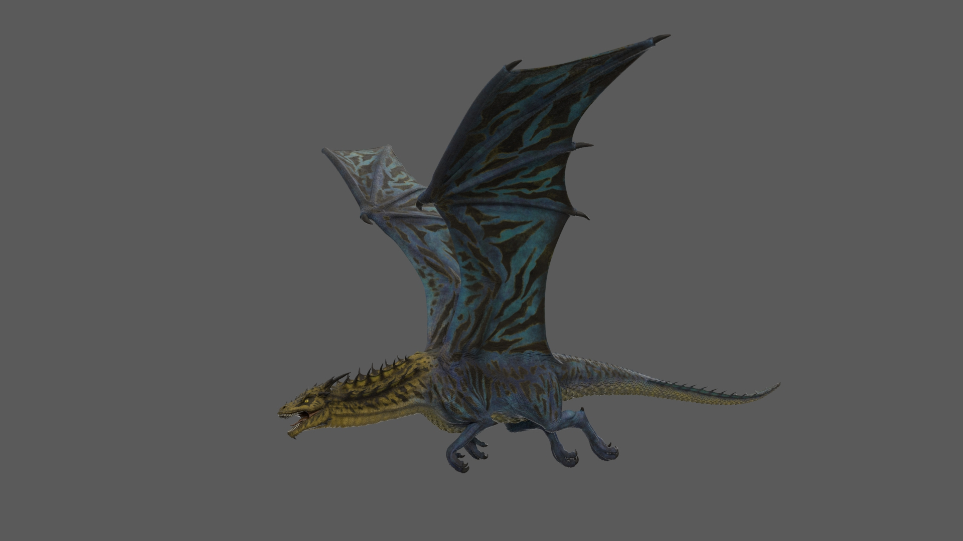 3D Rigged Blue Dragon Animation Model - TurboSquid 1597676