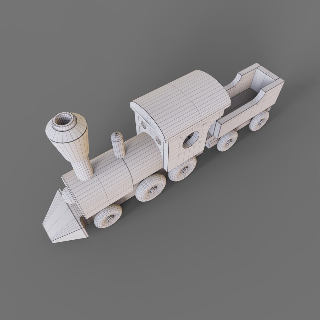 Wood Toy Steam Engine Train Simple 3D Model - TurboSquid 2277711