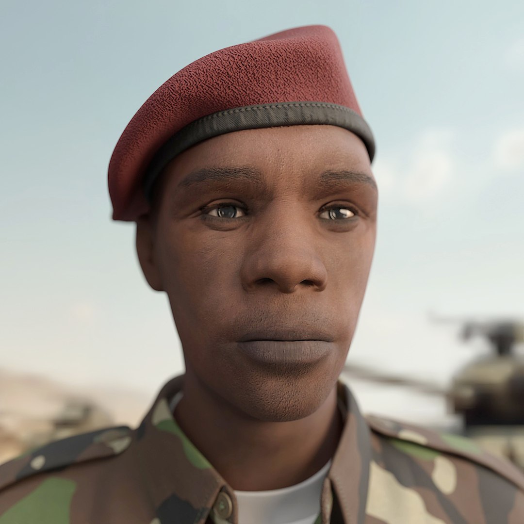 Somali Soldier Stands At Attention Fur 3D Model - TurboSquid 2390654
