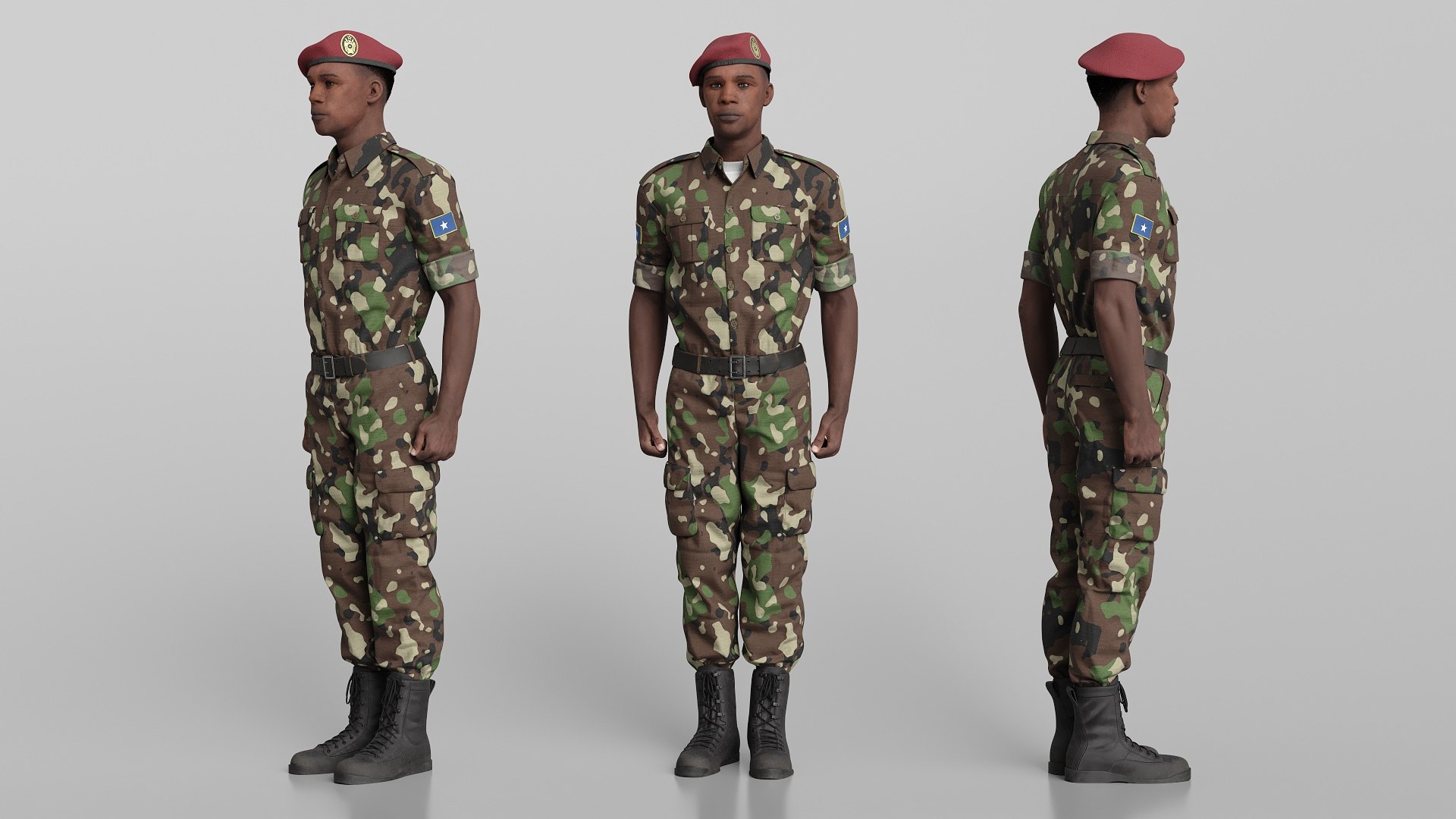 Somali Soldier Stands At Attention Fur 3D Model - TurboSquid 2390654