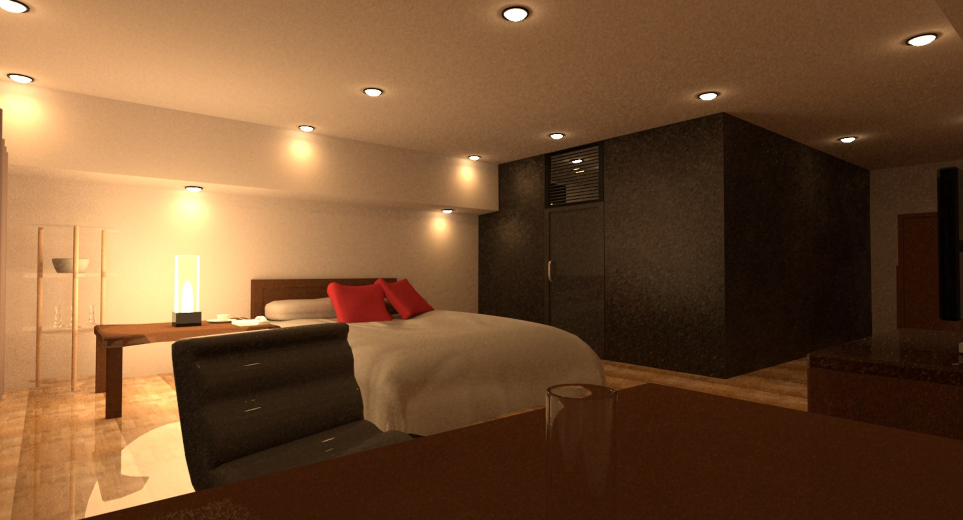 3d Model Of Room Night Scene