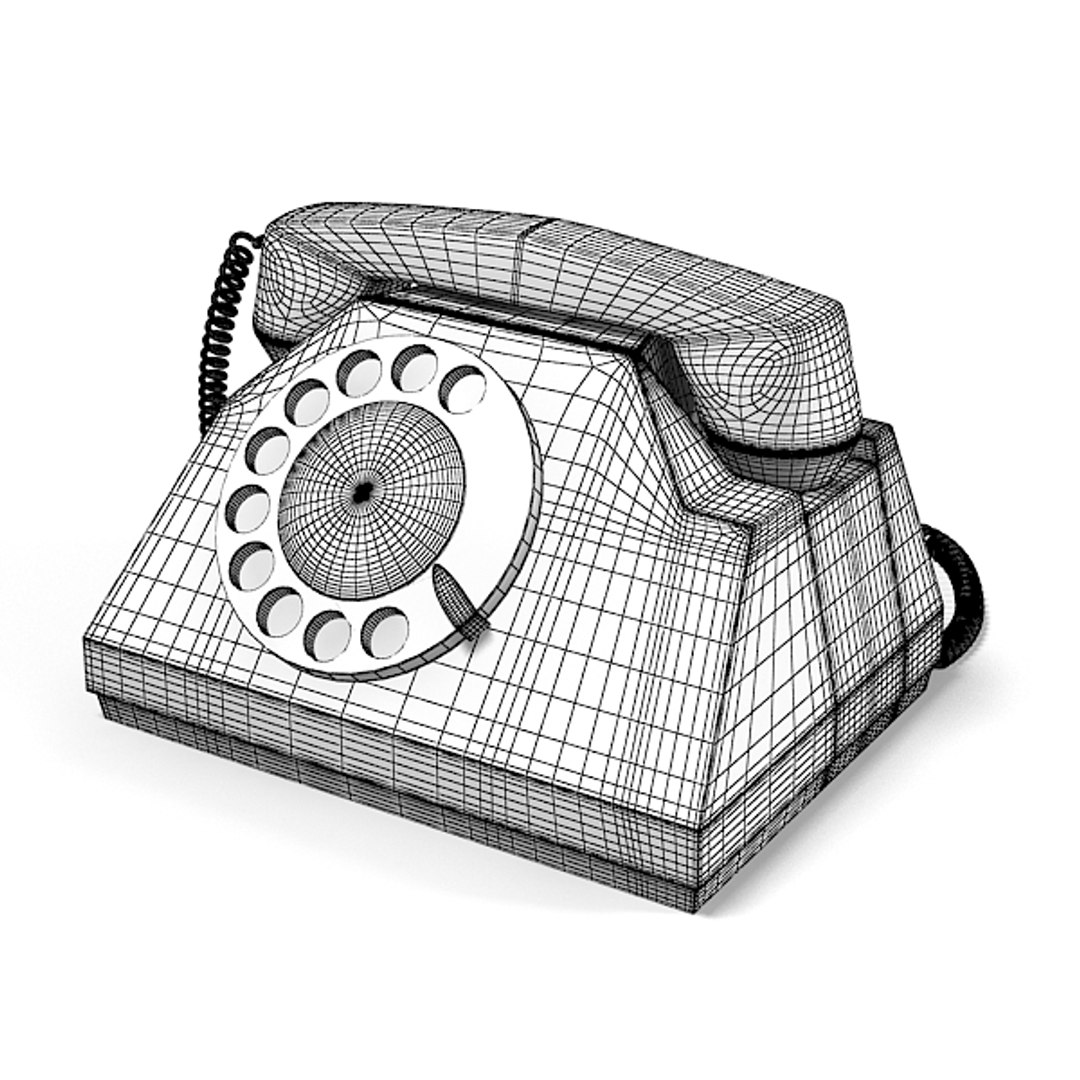retro phone telephone obj