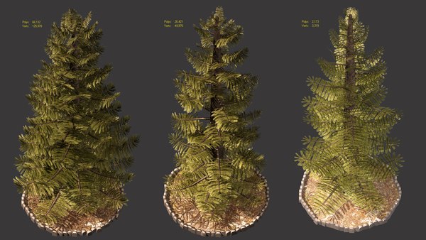 forest scene trees 3d model