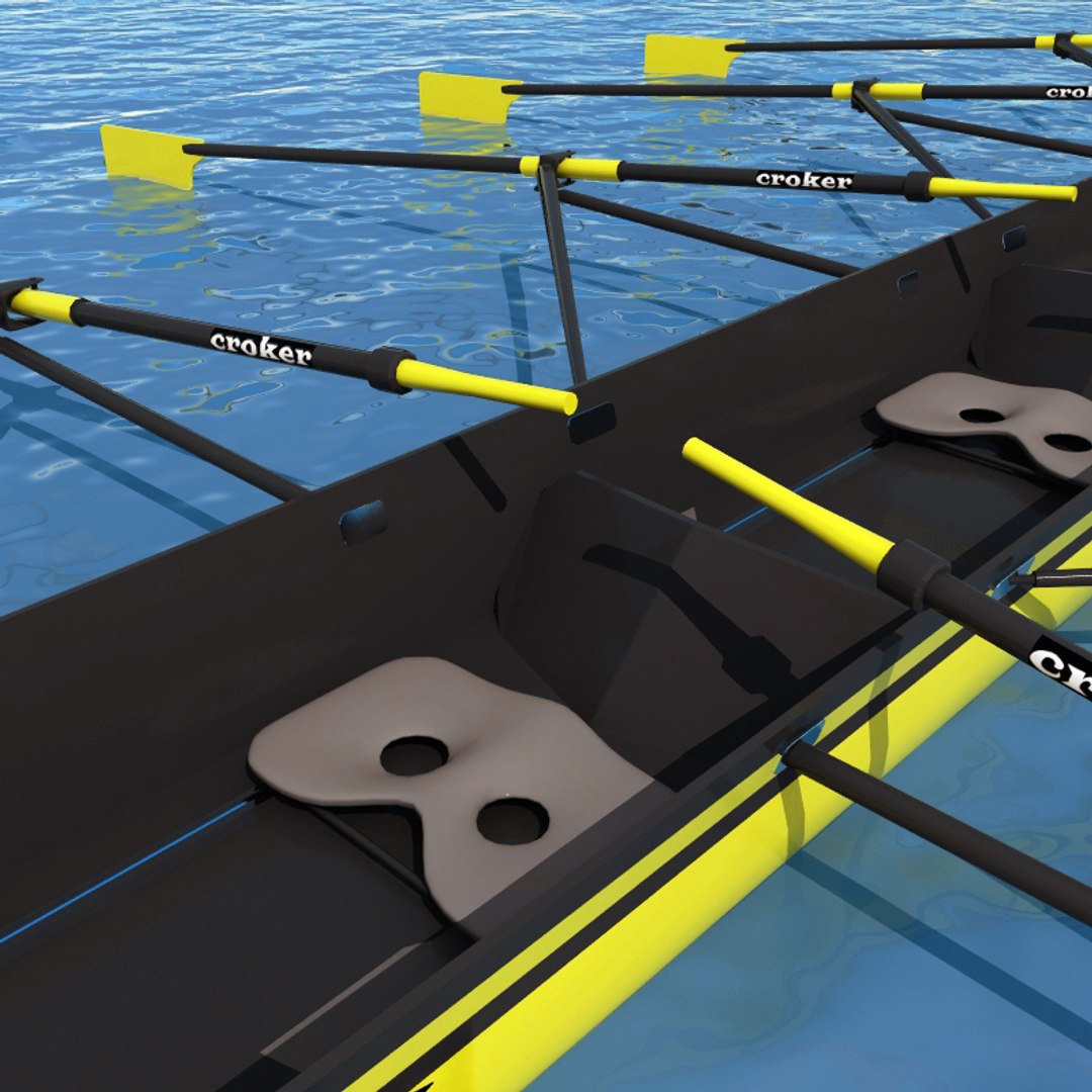 realistic rowing boat 3d model