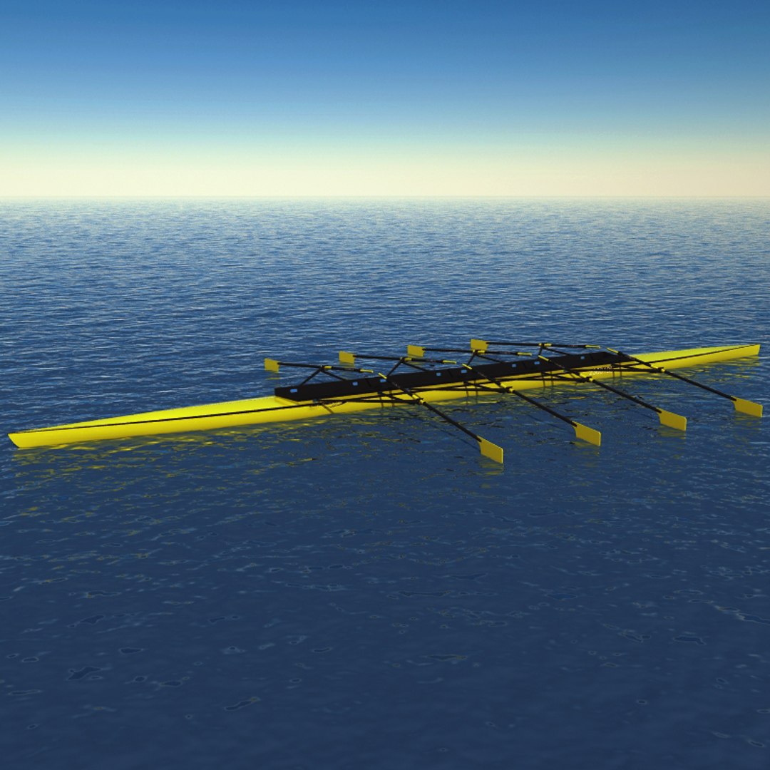 realistic rowing boat 3d model