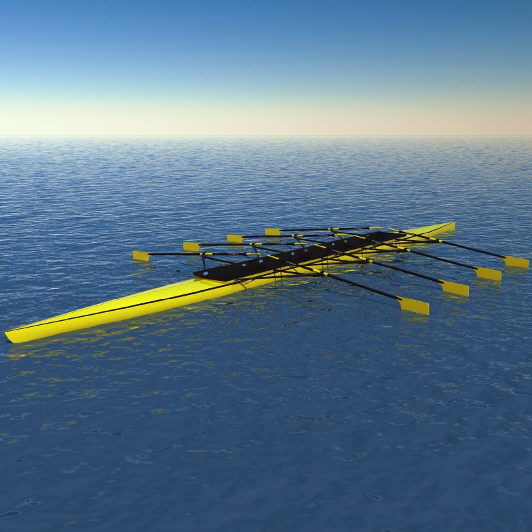 realistic rowing boat 3d model
