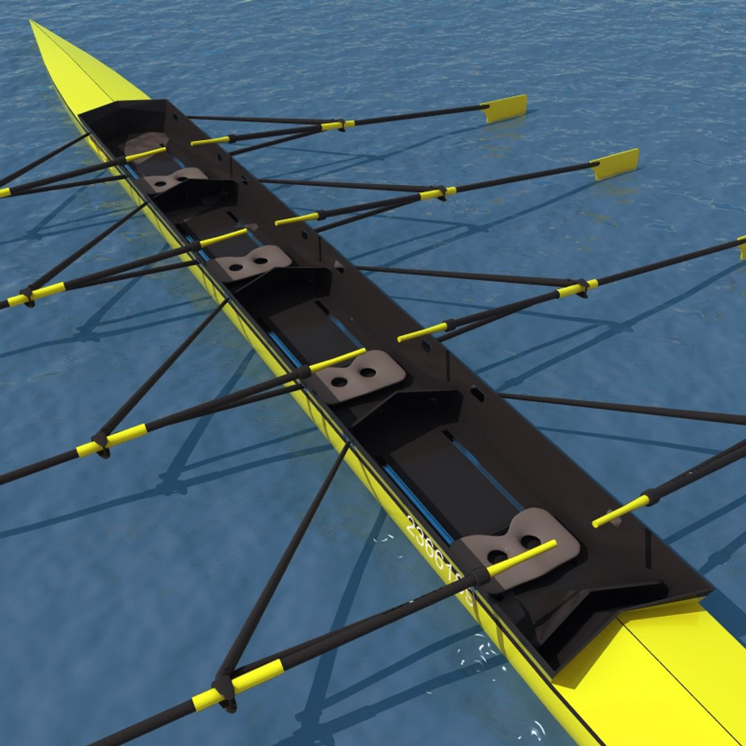 realistic rowing boat 3d model
