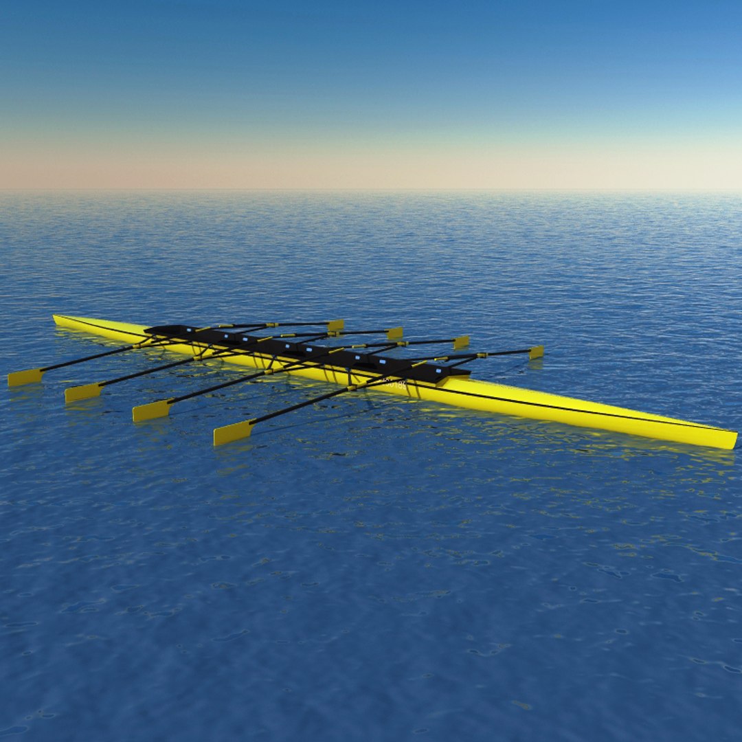 realistic rowing boat 3d model