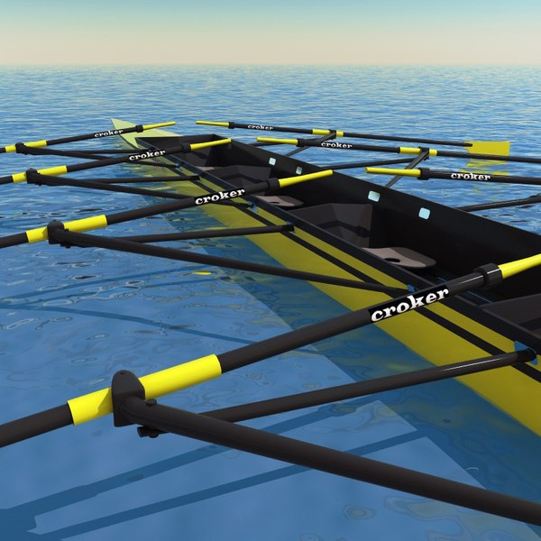 realistic rowing boat 3d model