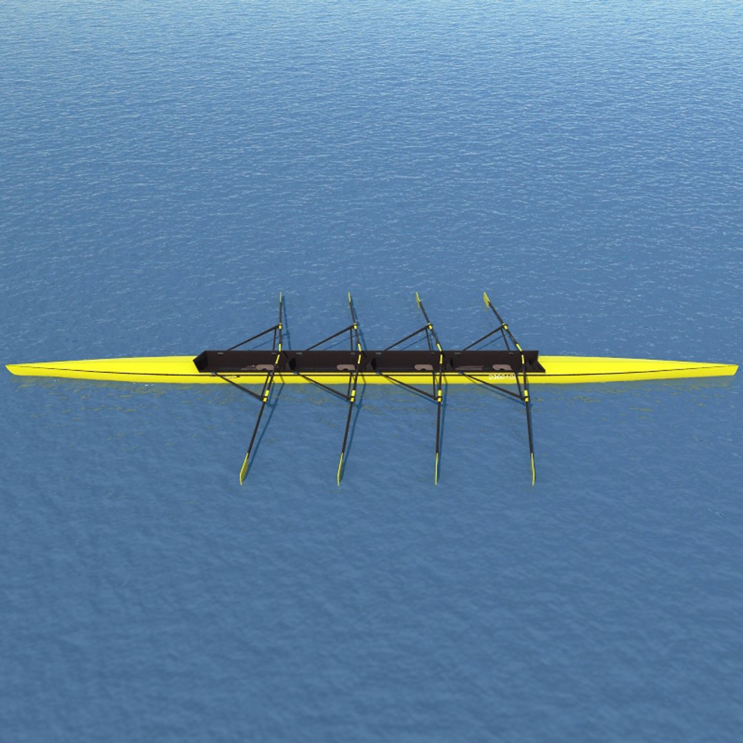 realistic rowing boat 3d model