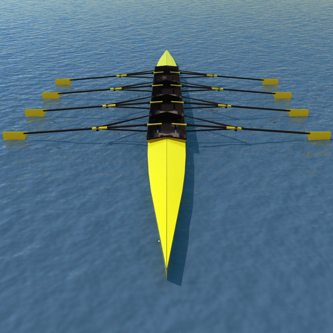 realistic rowing boat 3d model