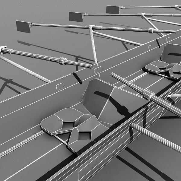 realistic rowing boat 3d model