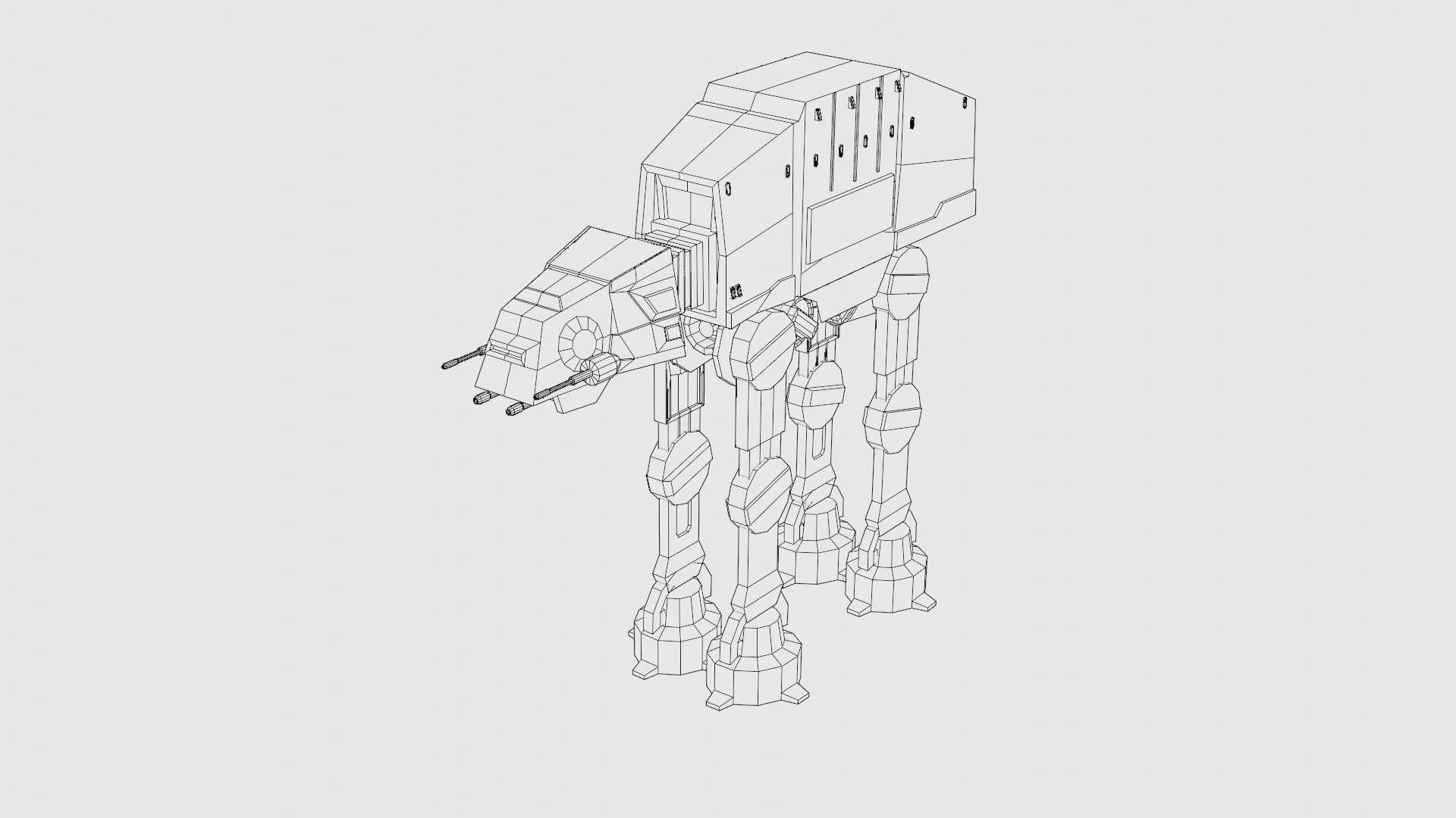 Low Poly Star Wars AT-AT Walker 3D Model - TurboSquid 1980360
