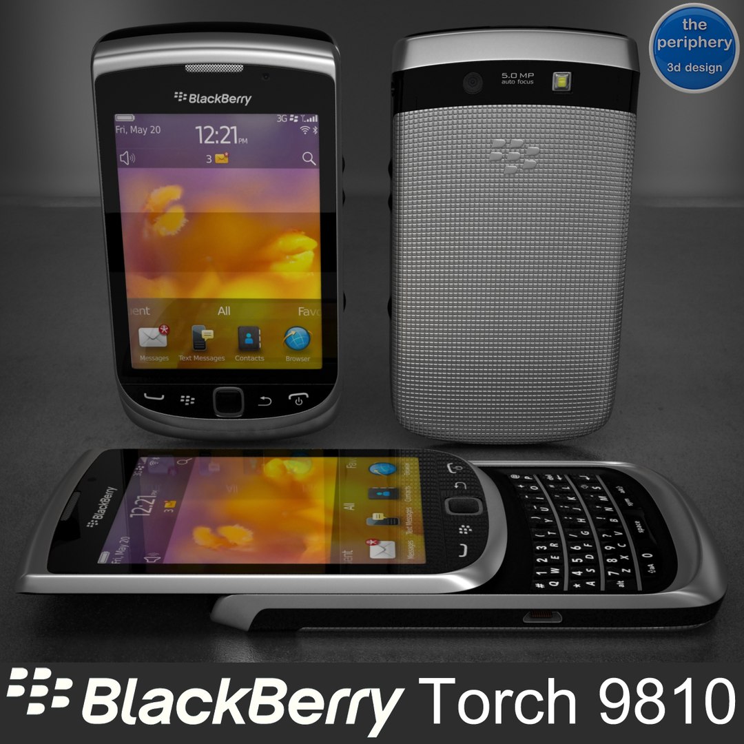 blackberry torch 9810 smartphone 3d model