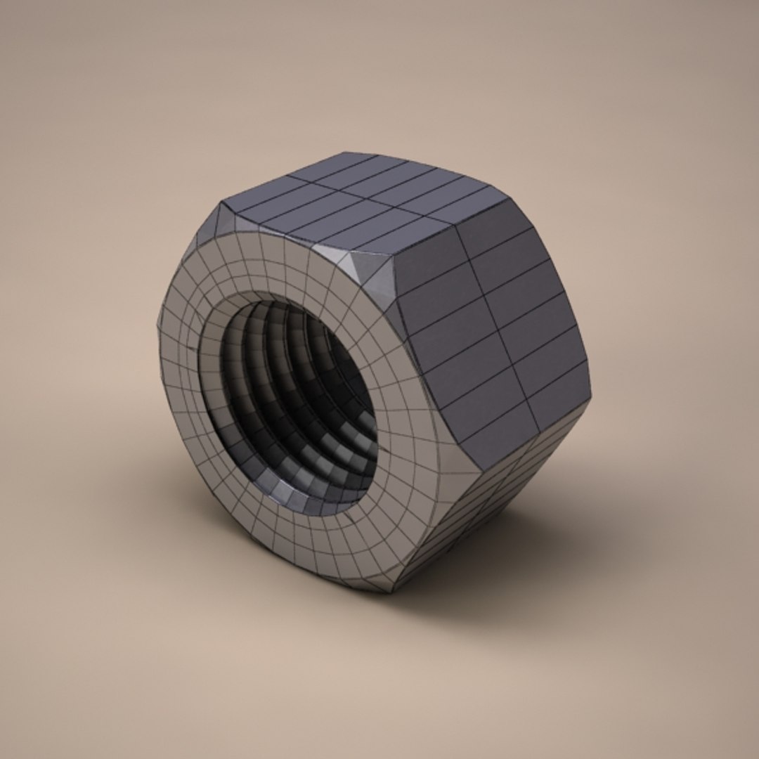 Iso M16 Nut 3d Model
