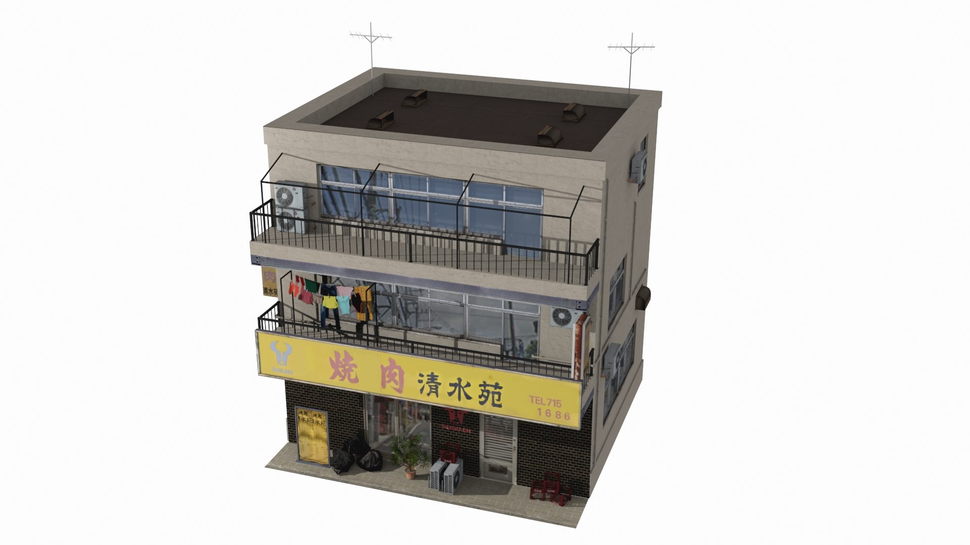 Japanese Building 3D Model - TurboSquid 1814815