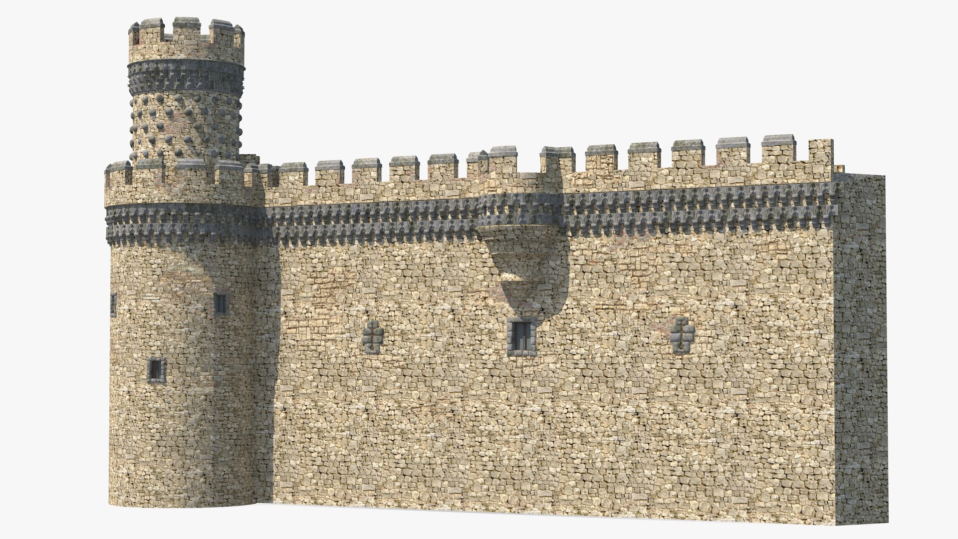 Castle corner wall model - TurboSquid 1475643