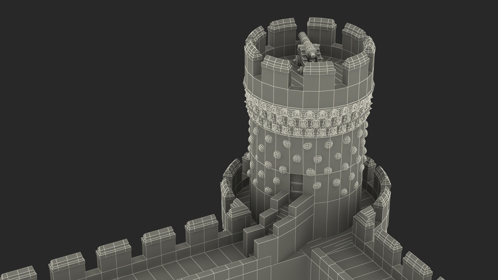 Castle Corner Wall Model - TurboSquid 1475643