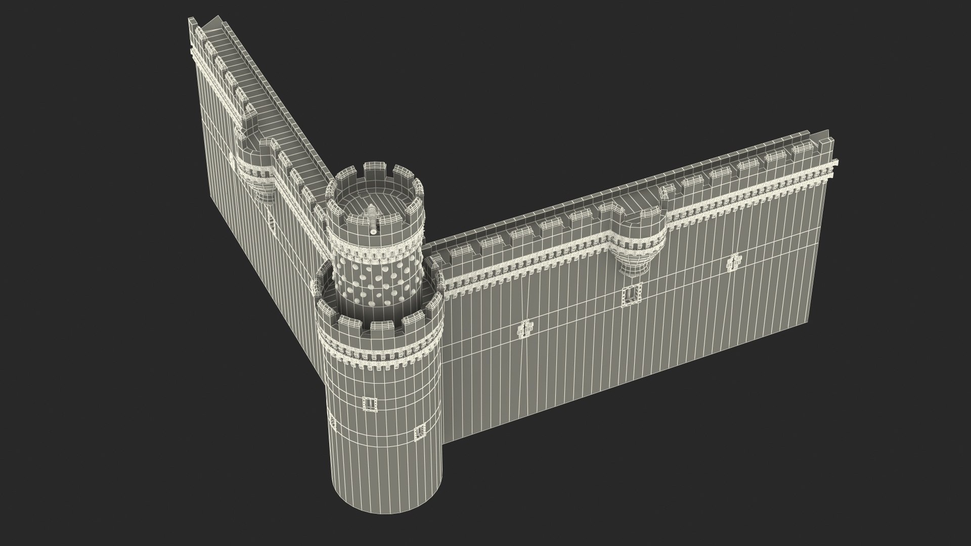 Castle Corner Wall Model - TurboSquid 1475643