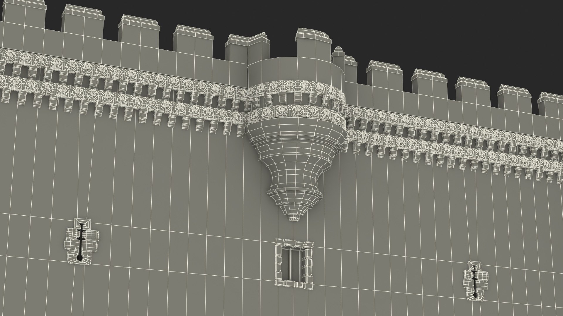 Castle Corner Wall Model - TurboSquid 1475643