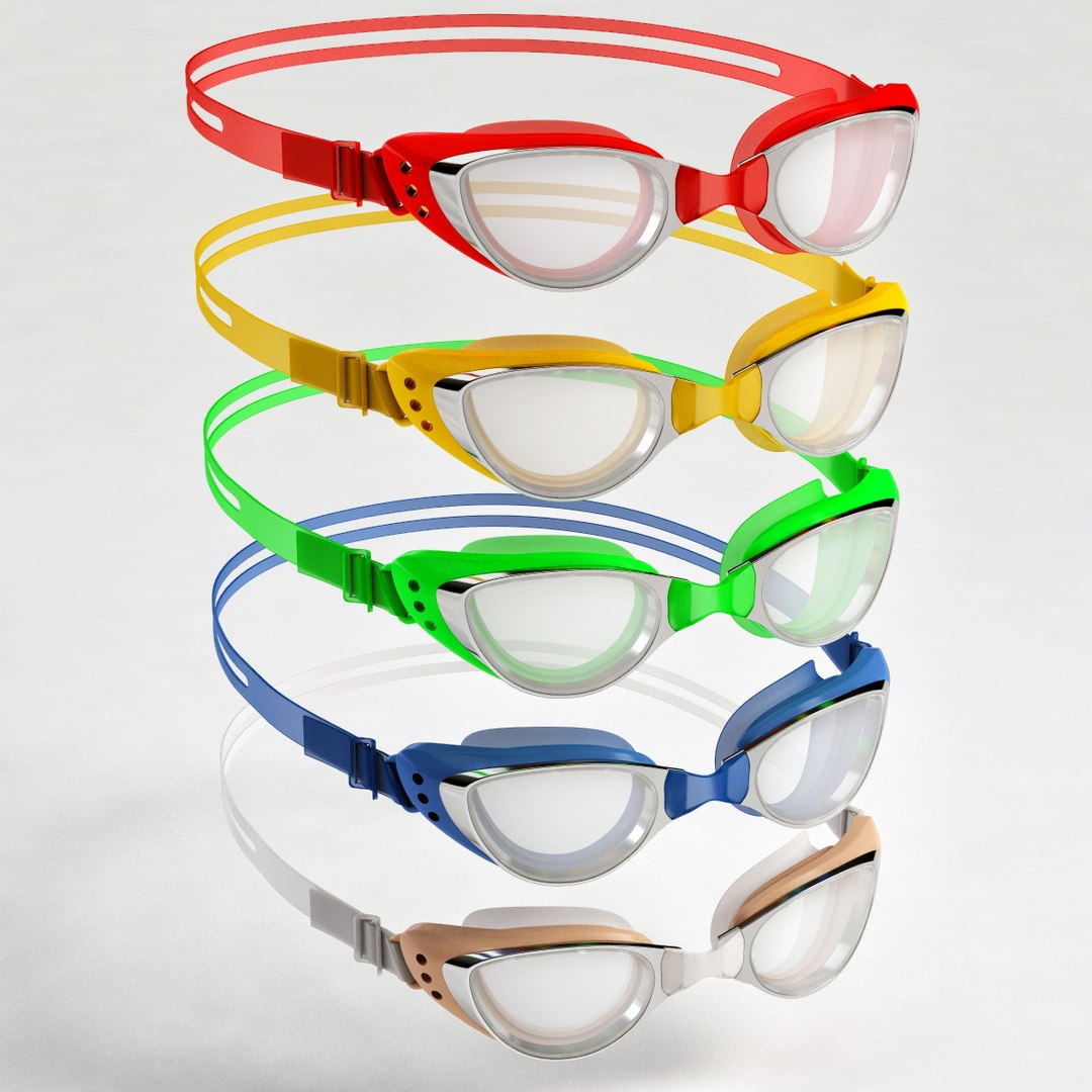 3D Swim Goggles Colors Set Model - TurboSquid 1178176