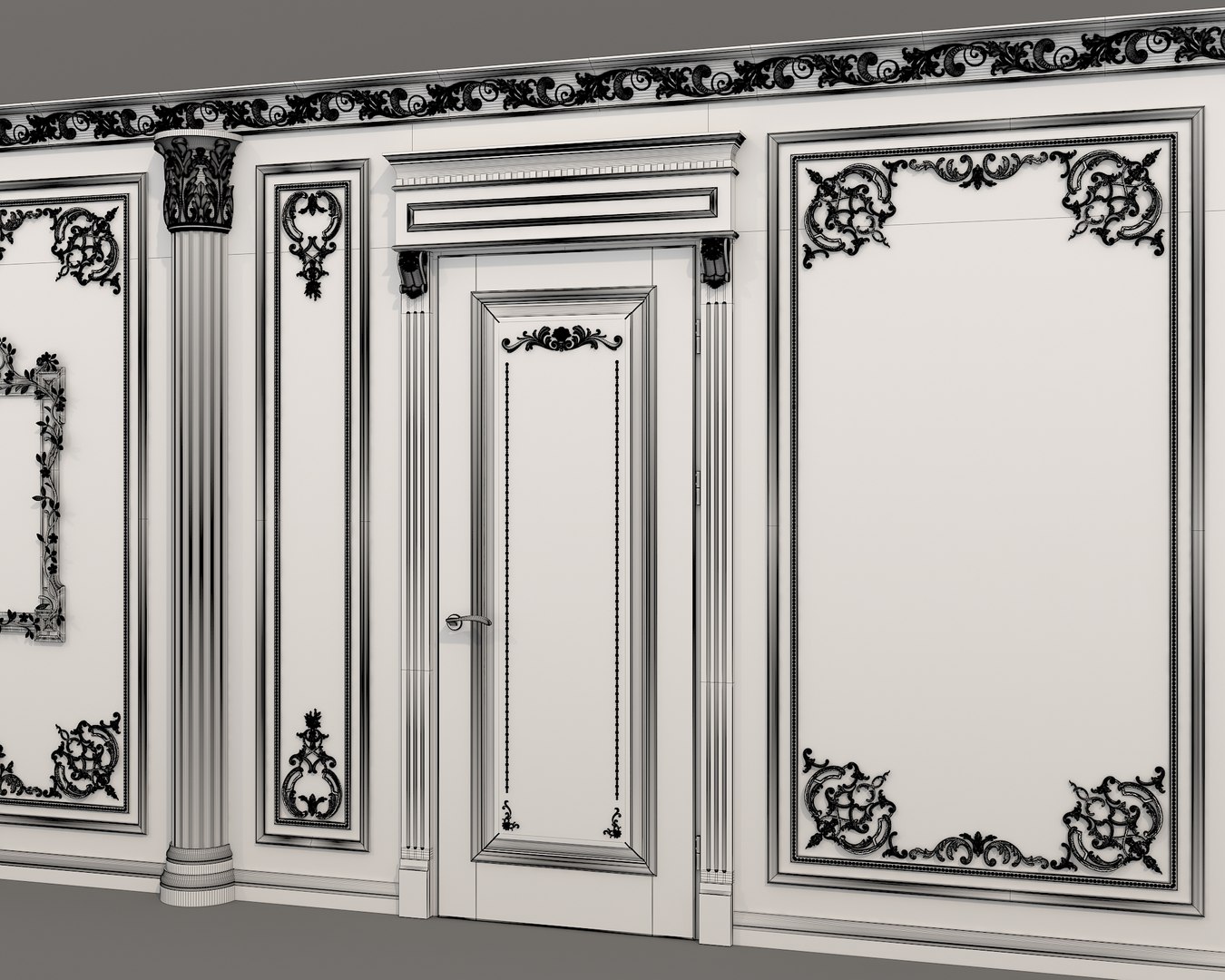 3D Model Wall Molding In Classic French Style 53 - TurboSquid 2418337