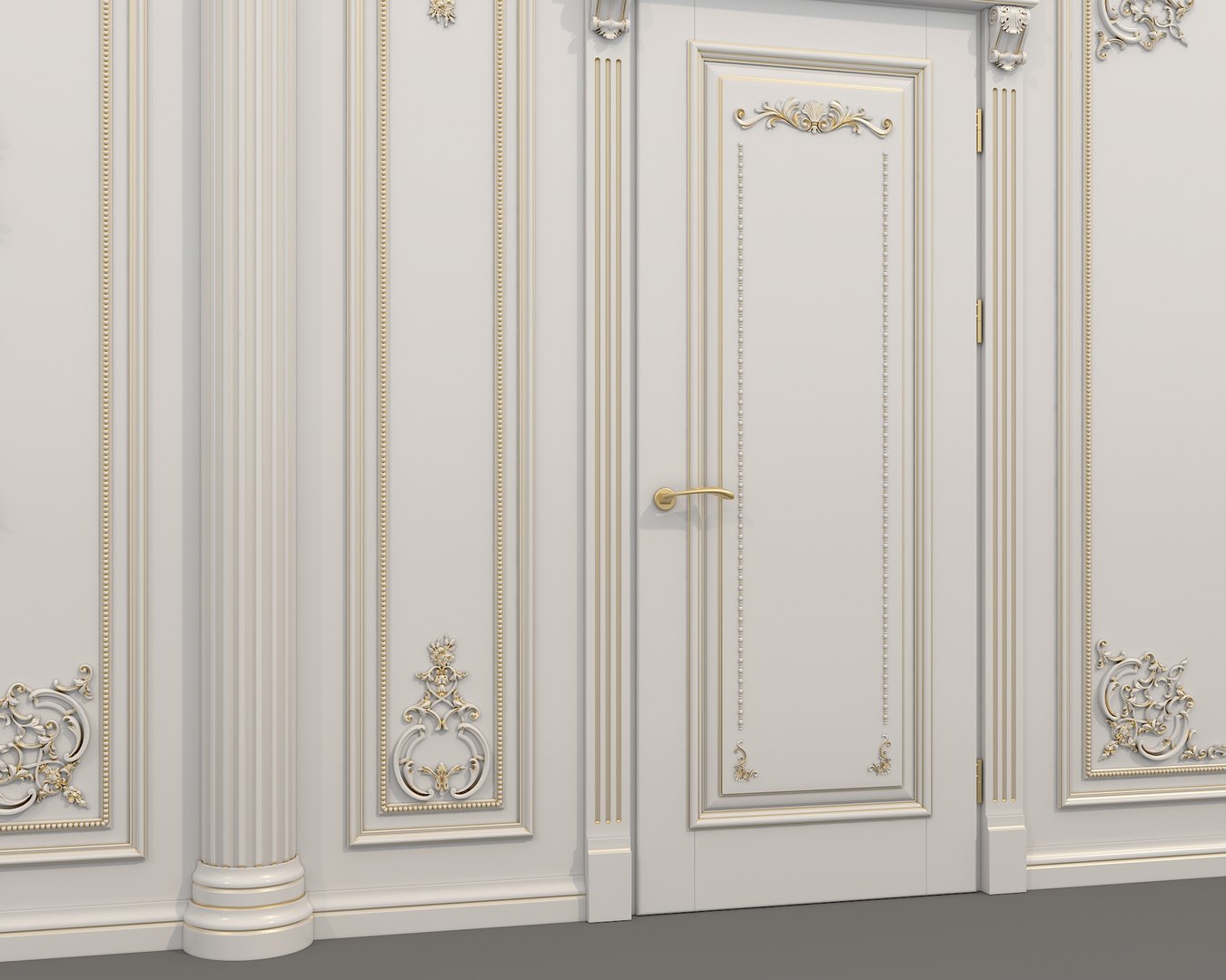 3D Model Wall Molding In Classic French Style 53 - TurboSquid 2418337
