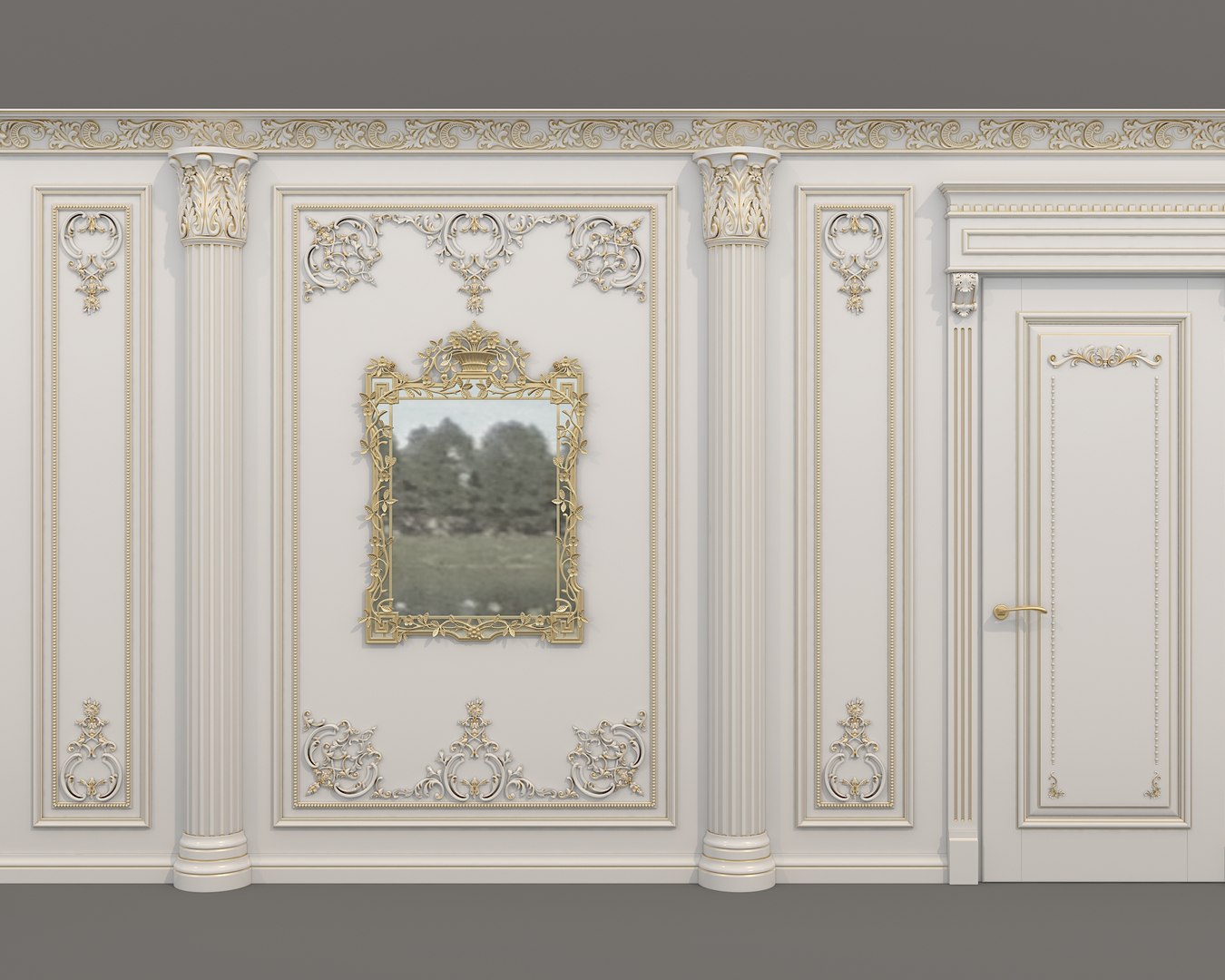 3D Model Wall Molding In Classic French Style 53 - TurboSquid 2418337