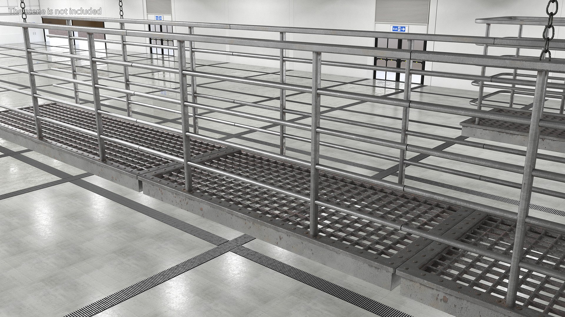 Straight Industrial Catwalk Middle 3D - TurboSquid 2166905