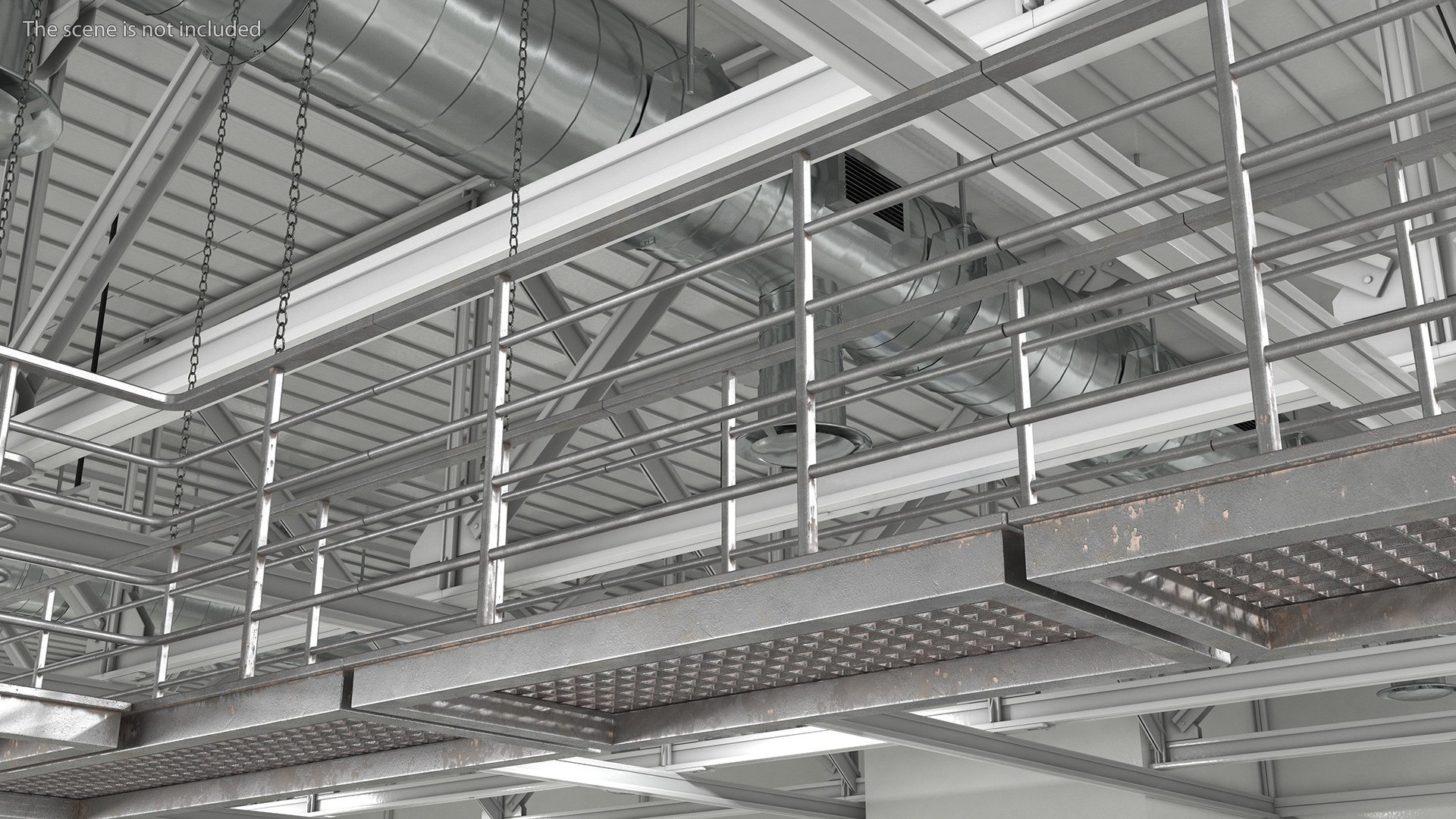 Straight Industrial Catwalk Middle 3D - TurboSquid 2166905